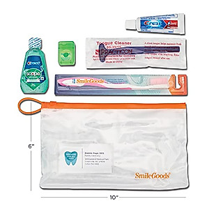 Practicon 101737 SmileGoods Adult Super Deluxe Dental Care Kit with Toothbrush, Toothpaste, Floss, Tongue Cleaner and Mouthwash, Pack of 72