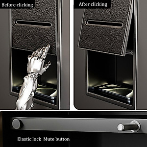 HJLKDYM Toilet Paper Dispenser with Recessed Wall Niche, No Tiles Required for Storage,Stainless Steel Toilet Paper Holder with Shelf,Multicolor(Black frame+black)