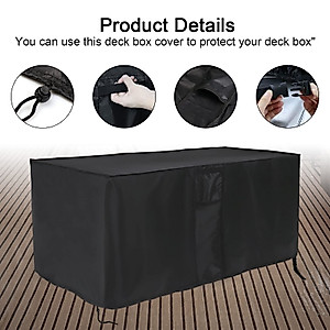 Jungda Patio Deck Box Cover 120 Gallon,Outdoor Storage Deck Box, Waterproof Outdoor Storage Box Cover Furniture Cover - 56 x 27 x 23 Inch