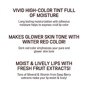 ETUDE Dear Darling Water Gel Tint Ice Cream (PK004 Red Bean Red) (21AD) | Vivid High-Color Lip Tint with Minerals and Vitamins from Soap Berry Extract to Moisture Your Lips