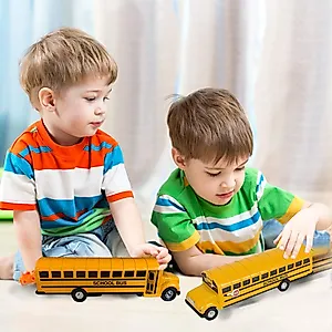 ArtCreativity Diecast Yellow School Bus for Kids, 7 Inch Classic School Bus Toy with Pullback Mechanism, Durable Diecast Metal, Party Favors, Best Birthday Gift for Boys and Girls