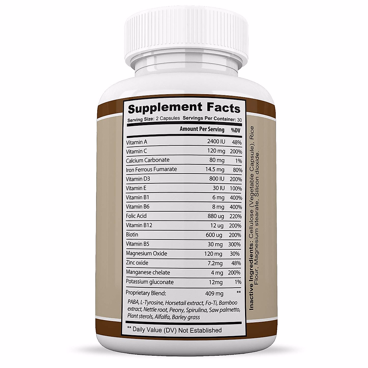 Justified Laboratories Anti Gray Hair 9000 Helps Restore Natural Hair Color 60 Capsules Per Bottle 1 Bottle