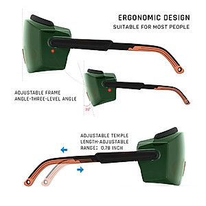 TOREGE Laser Safety Glasses, IPL 200nm-2000nm Laser Safety Goggles Eye Protection UV Protection For Laser Hair Removal Laser Welding, Fit Well Over Eyeglass with Adjustable Temples For Men Women