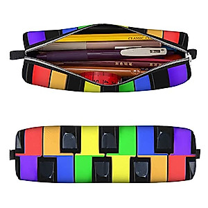 allgobee Pu Leather Pencil Bag Pen Case Music-Joy-Rainbow Students Stationery Pouch Pencil Holder Desk Organizer