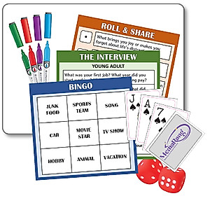 MemaRang Senior Game Kit - Grandparent Edition,7+ Games Make it Great for Grandma,Grandpa Gifts,Games for Grandparents,purple,16x13x5