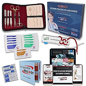 Suture Practice Kit for Medical Students +1 Year Access to The Future Doctors Academy's in-Depth Online Suturing Course. Course & Practice Kit Designed by an Experienced Surgeon - Kit de Sutura.
