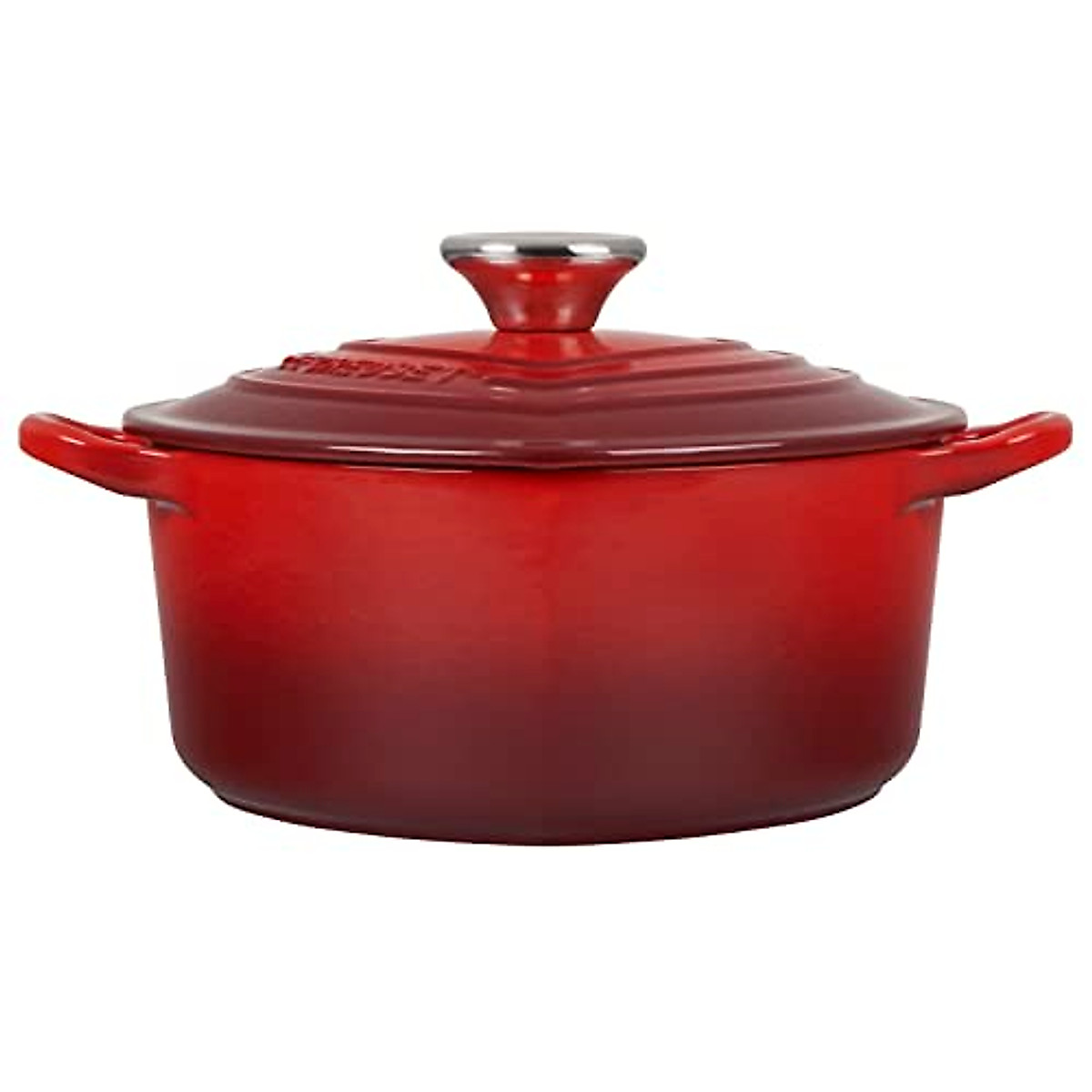 Le Creuset Signature Enameled Cast Iron Figural Heart Cocotte, 2 Quart, Cerise with Stainless Steel Knob