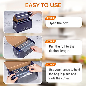 Vacuum Seal Bags, 8'' x 120' Food Vacuum Sealer Roll Keeper with Cutter for Food Saver, GERYON, Seal a Meal Vacuum Sealer Machine, Ideal for Food Storage/Meal Prep/Sous Vide