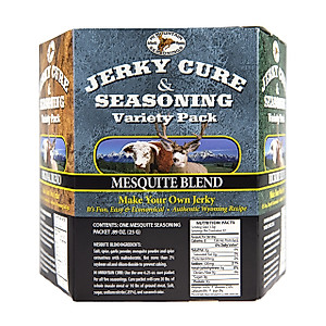 Hi Mountain Jerky Seasoning and Cure Kit - VARIETY PACK #1: Original, Mesquite, Hickory, Cracked Pepper N’ Garlic, & Cajun Flavors. Create Delicious & Flavorful Jerky at Home