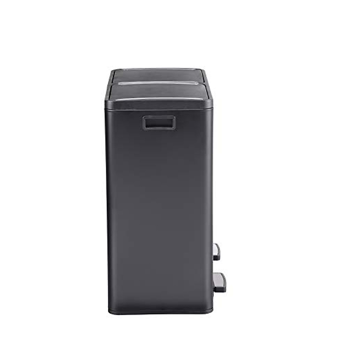 The Step N' Sort 18.5 Gallon Extra Large Capacity, Soft-Step, Dual Trash and Recycling Bin with Removable Inner Bins Black (900702B)