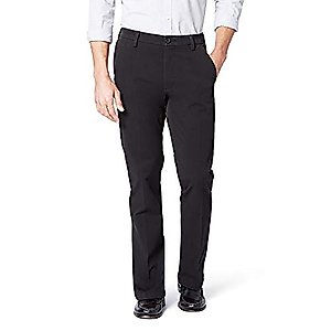 Dockers Men's Slim Fit Workday Khaki Smart 360 Flex Pants, Black, 36W x 30L