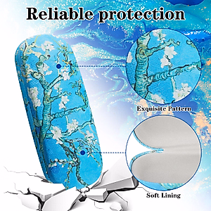 QSCFKL 4Pack Hard Shell Eyeglasses Case, Eye Glass Cases Womens Hard Shell With Cleaning Cloth Portable Eyewear Case for Women Men