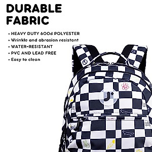 J World New York Cornelia School Backpack for Kids. Cute Womens Laptop Bookbag, Icon Checkers, One Size