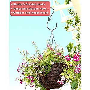 PACETAP Bird Feeders Hanger 12-Inch, 2PCS Metal Hummingbird Feeder Hook, Heavy Duty Plant Hangers Outdoor for Hanging Plants, Bird Feeder, Wind Chimes, Christmas Ornaments and More (Black)
