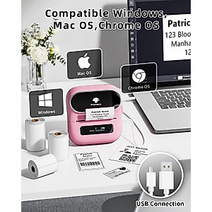 Phomemo M220 Portable Thermal Label Makers, Wireless Label Printer for Address, Labeling, Mailing, Office Supplies Organizing, Label Maker Machine with Tape, Sticker Printer with 3 Rolls of Labels