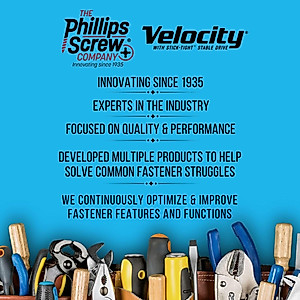 Velocity Cabinet Screws for Wood and T20 Torx Bits (Size #8 x 2 1/2"), – Zinc Plated Washer Head, Designed for Wood Screw Construction and DIY Projects (100 Count)