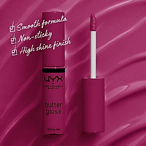 NYX PROFESSIONAL MAKEUP Butter Gloss, Non-Sticky Lip Gloss - Devil's Food Cake (Deep Plum)
