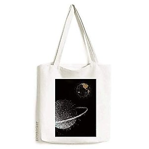Universe Earth Nebulae White Tote Canvas Bag Shopping Satchel Casual Handbag
