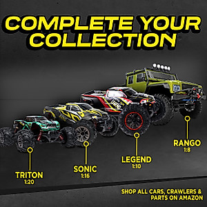 LAEGENDARY 1:10 Scale 4x4 Off-Road RC Truck - Hobby Grade Brushed Motor RC Car with Batteries, Waterproof Fast Remote Control Cars for Adults