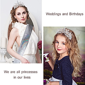 Birthday Crowns for Women, Birthday Sash and Tiaras for Women, Happy Birthday Queen Crown and Tiara, Crowns for Women Silver, Birthday Accessories for Women, Birthday Decorations for Women