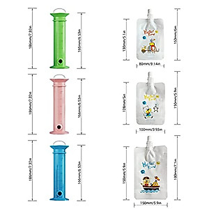 Fruit Puree Filler, Portable Food Pouch Filler Fruit Squeeze Puree Filler Vegetable Puree Maker Fruit Juice Food Maker with 12pcs Reusable Food Pouches for Kids Indoor and Outdoor Usage (Blue)