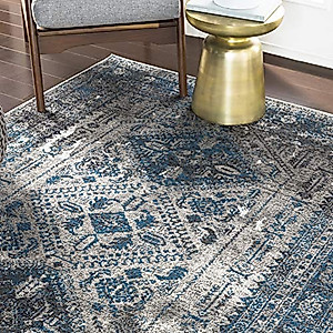 Livabliss Desta Vintage Oriental Area Rug,5'3" x 7'3",Blue/Grey