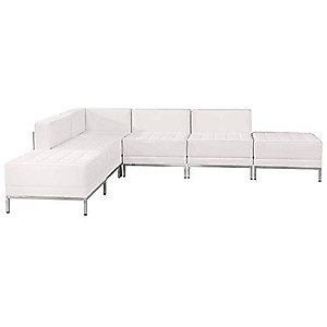 Flash Furniture HERCULES Imagination Series White LeatherSoft Sectional Configuration, 6 Pieces