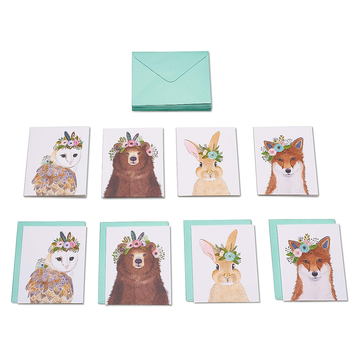 Papyrus Blank Cards with Envelopes, Woodland Animals (20-Count)