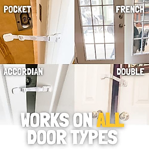 Door Buddy Adjustable Cat Door Latch - Grey 2 Pack. Pet Door Holder to Dog Proof Cat Litter Box & Keep Dog Out of Cat Food. Simpler Than Cat Gate or Interior Cat Door. Adjustable Door Strap for Pets