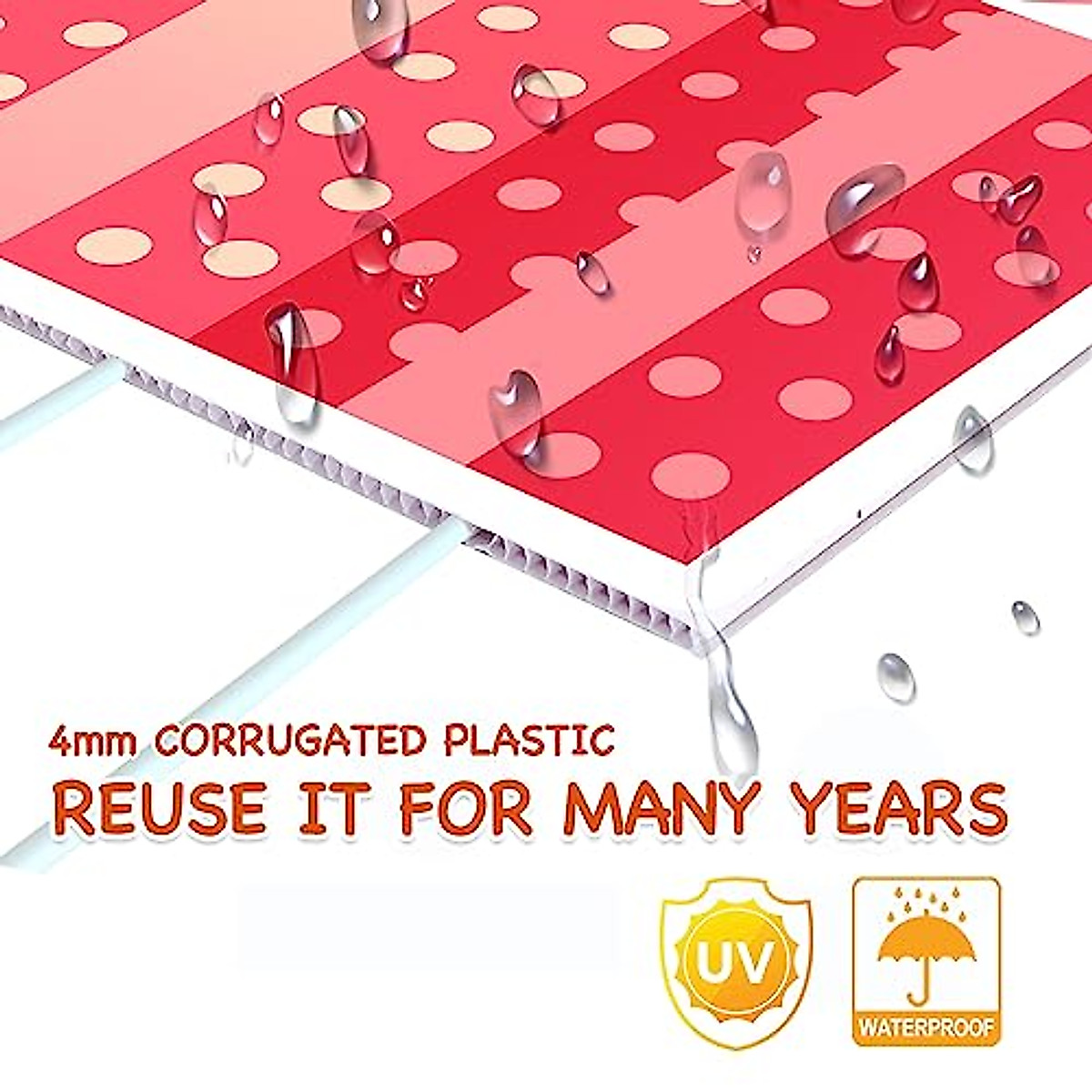 16Pcs Happy Birthday Yard Sign with Stakes, 15" Large Birthday Yard Signs Outdoor Lawn Decorations, A Writable Whiteboard & 3 Real Balloons, Weatherproof Corrugated Board