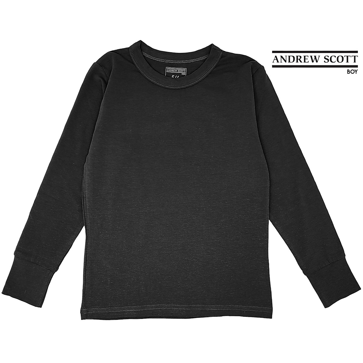 Andrew Scott Boys Long John Ultra-Soft Cotton Stretch Base Layer Underwear Sets / 3 Long Sleeve Tops + 3 Long Pants - 6 Piece Mix & Match (3 Sets / 6 Pc -WHITE, 12/14)