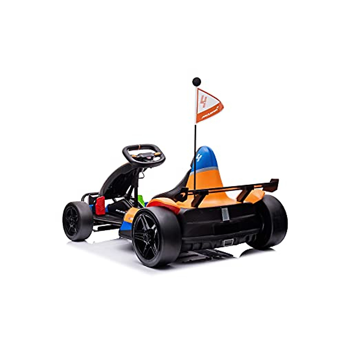 DAKOTT McLaren Electric Go Kart for Kids Ages 6-12, Up to 154 lbs, 24V 4-Wheel Electric Go Cart, 5-9 MPH Speed W/Drift Function, Orange, Large