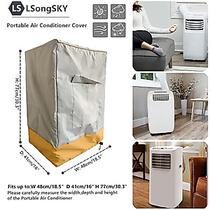 LSongSKY Portable Air Conditioner Cover,Waterproof & Dustproof Cover suitable for Most 5000-14000 BTU Portable Air Conditioners, Anti-Dust Portable Air Conditioner Storage Bags Protection Cover