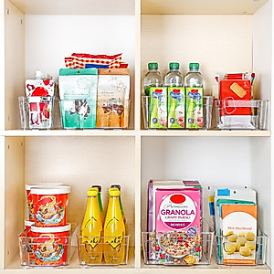 HOOJO Refrigerator Organizer Bins - 14pcs Clear Plastic Bins For Fridge, Freezer, Kitchen Cabinet, Pantry Organization and Storage, BPA Free Fridge Organizer, 12.5" Long-Medium