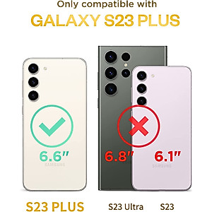 J.west Designed for Samsung Galaxy S23 Plus Case 5G 6.6", Soft Frosted Clear Case with Flower Cute Silicone Cover Elegant Floral Print Durable Slim Protective Phone Case for Women Girls