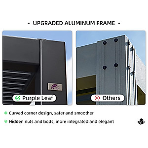 PURPLE LEAF 11.5' × 17.7' Outdoor Louvered Pergola with Adjustable Hardtop Gazebo Sun Shade Patio Aluminum Pergola