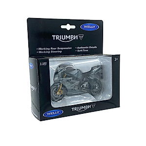 Welly Die Cast Motorcycle Silver Triumph Daytona 675, 1:18 Scale