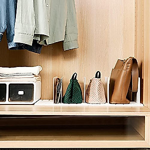 XCELLENT GLOBAL XG Purse Organizer for Closet,Plastic Shelf Dividers Organizer for Vertical Purse Handbag Sweater Shirts in Pantry Bedroom 2 Sets White HG649