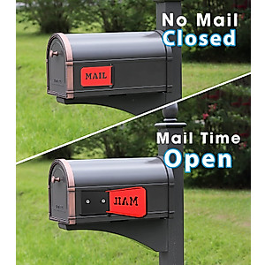 Professional Mailbox Flag Galvanized Steel Universal Outgoing Matte Mailbox Replacement Flag Kit Upgraded Sinking-Fixed Design for All Other Surface Rust Resistant Mailbox Flag Easy Assembly