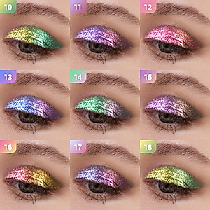 CHARMACY Multichrome Liquid Glitter Eyeshadow, Intense Chameleon Shifting Metallic Eyeshadow, High Pigmented Long lasting with No Crease Sparkling Eyeshadow (#305)