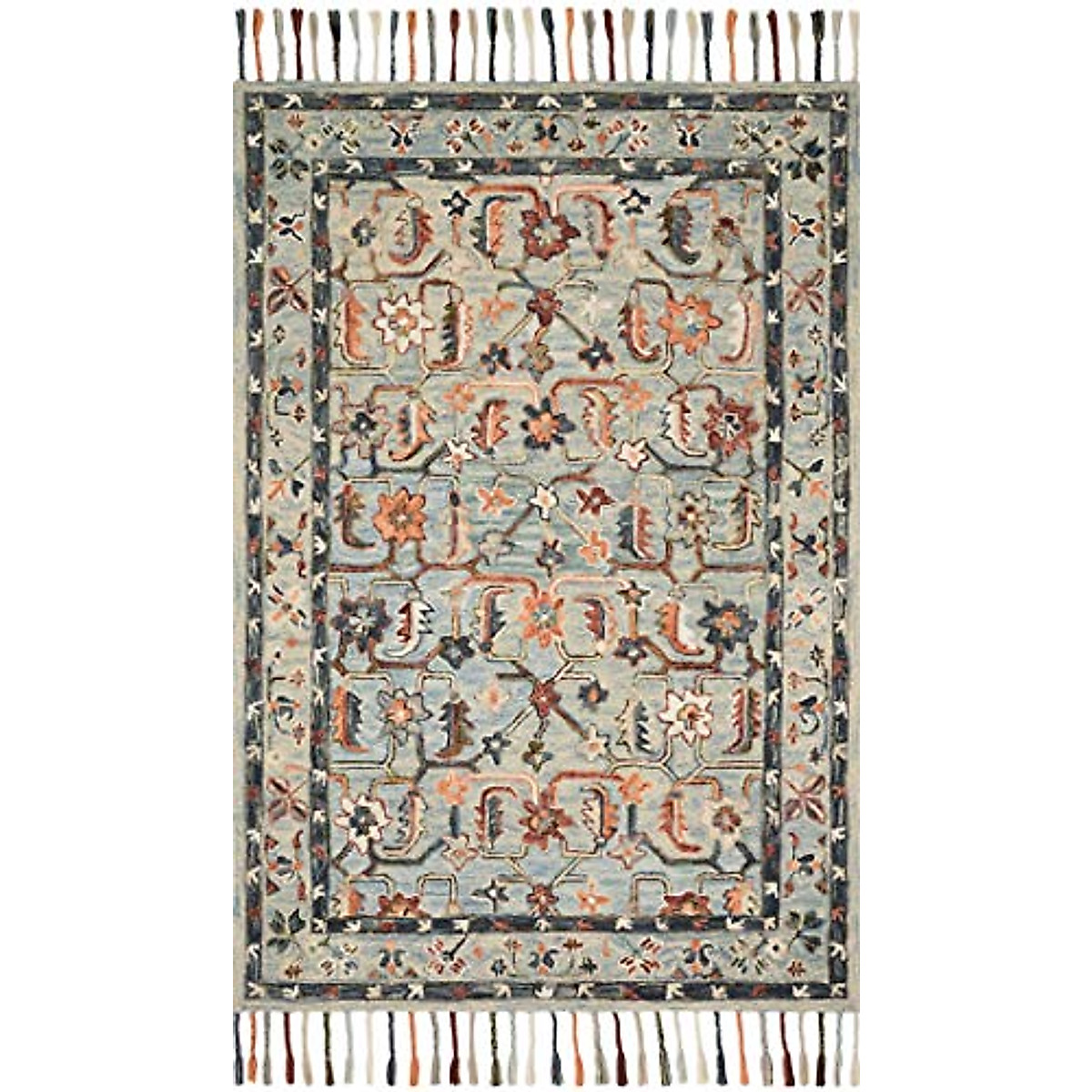 Loloi II Elka Collection ELK-01 Sky/Multi, Transitional 5'-0" x 7'-6" Area Rug