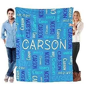 Dr.TOUGH Personalized Blankets for Kids Adults Custom Blanket with Name for Girls Boys Customized Monogrammed Flannel Throw Personalized Name Blanket for Christmas Birthday Gifts