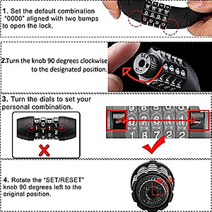 2 PACK Bike Locks Cable,Anti Theft Bicycle Lock Chain,4 Digit Security Resettable Bike Combination Lock Self Coiling Combination Cable Combo Bike Locks Without Mounting Bracket,2 Feetx1/2 Inch (Black)
