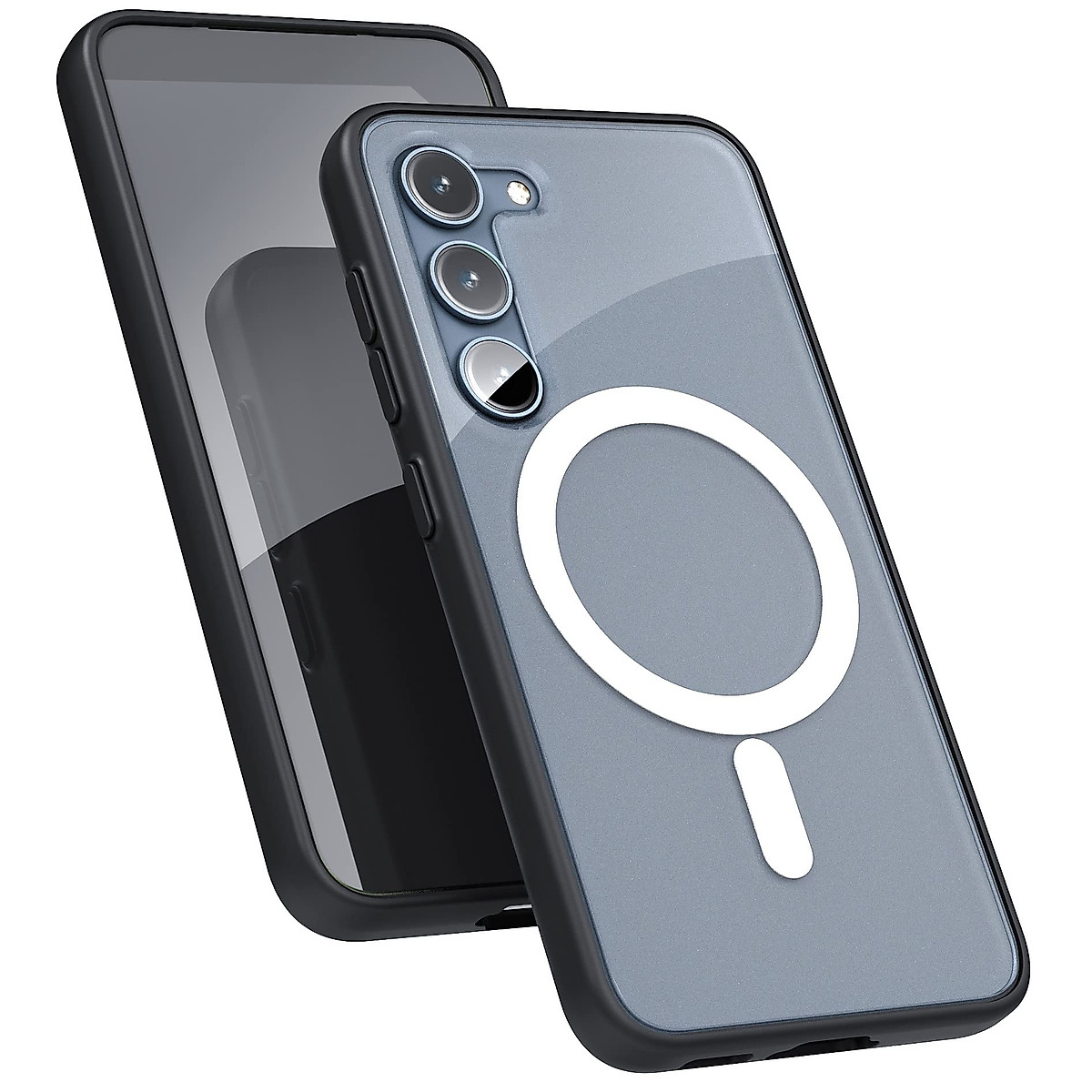 ENCASED Magnetic Case Designed for Samsung Galaxy S23 Plus Case, Compatible with MagSafe Charging & Accessories for Samsung S23+ (Clear/Black)