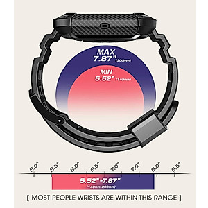 SUPCASE Unicorn Beetle Pro Watch Bands for Fitbit Versa 2, Protective Replacement Wristband Case Band for Fitbit Versa 2 (Black)