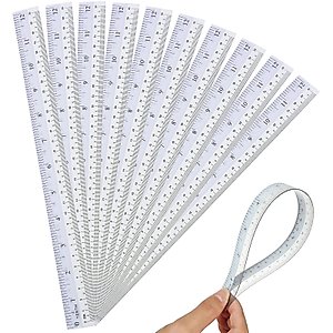 Aconnet 36 Pack Clear Flexible Ruler 12 Inch Plastic Ruler Shatter Resistant Straight Ruler Bendable Flexible Clear Ruler with Inches and Centimeters for Student Teacher School Office and Home Use