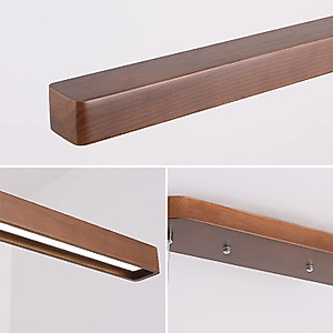 YISDESIGN 59" Wood Linear Pendant Light 40w Integrated Led Pendant Light Dimmable Ceiling Pendant Hanging Light Adjustable Billiard Pool Table Lights for Dining Room Kitchen Island Walnut Color