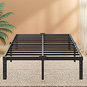 Kilyssa Full Size Bed Frame 16 Inch Black Heavy Duty Metal Platform/Maximum Storage/Mattress Foundation/Steel Slats Support/Noise Free/No Box Spring Needed