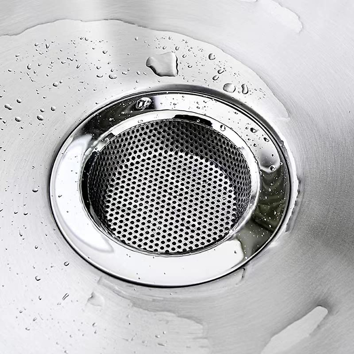 2pcs Kitchen Sink Strainer Stainless Steel,4.5" Sink Strainers for Kitchen Sink,Food Catcher for Most Sink Drains Kitchen Sink Basket Strainer Steel Sink Filter (Upgrade)
