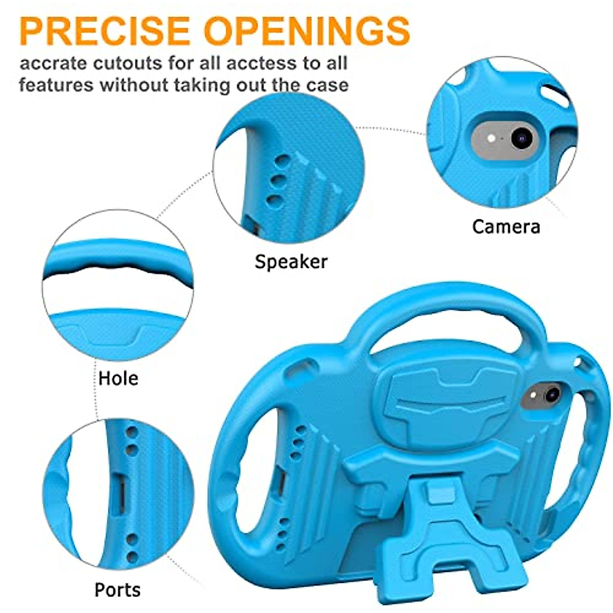 BMOUO Kids Case for iPad Mini 6 (8.3 inch, 2021), iPad Mini 6th Generation Case for Kids, with Shoulder Strap, Shockproof Handle Stand Kids Case for iPad Mini 6th Generation 8.3 inch 2021, Blue